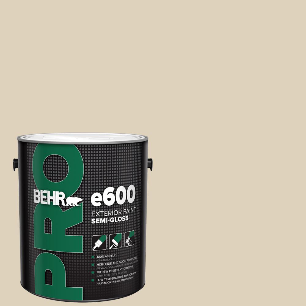 BEHR PRO 1 gal. #PPU4-12 Natural Almond Semi-Gloss Acrylic Exterior ...