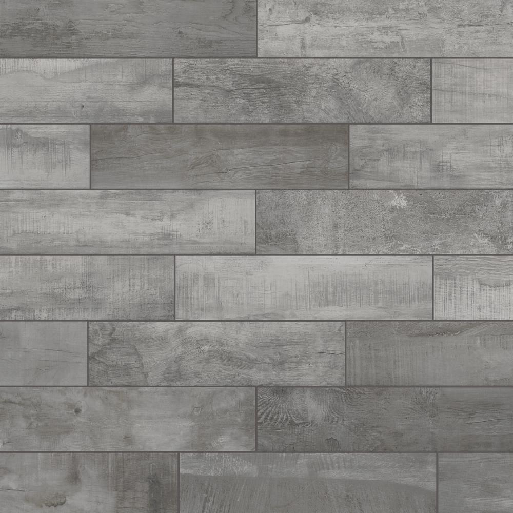Florida Tile Home Collection Timber Grey 6 in. x 24 in. Porcelain Floor ...