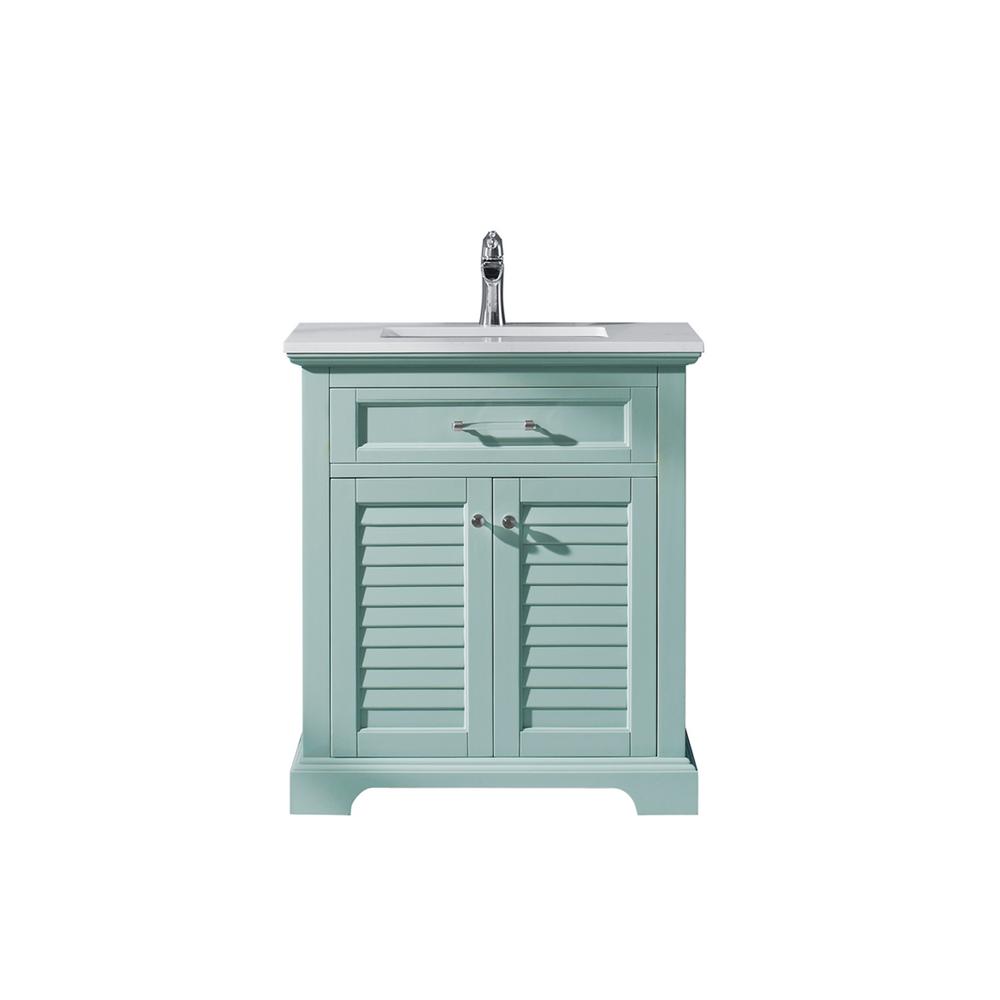 ROSWELL Lorna 60 in. Bath Vanity in Finnish Green with Composite Vanity ...