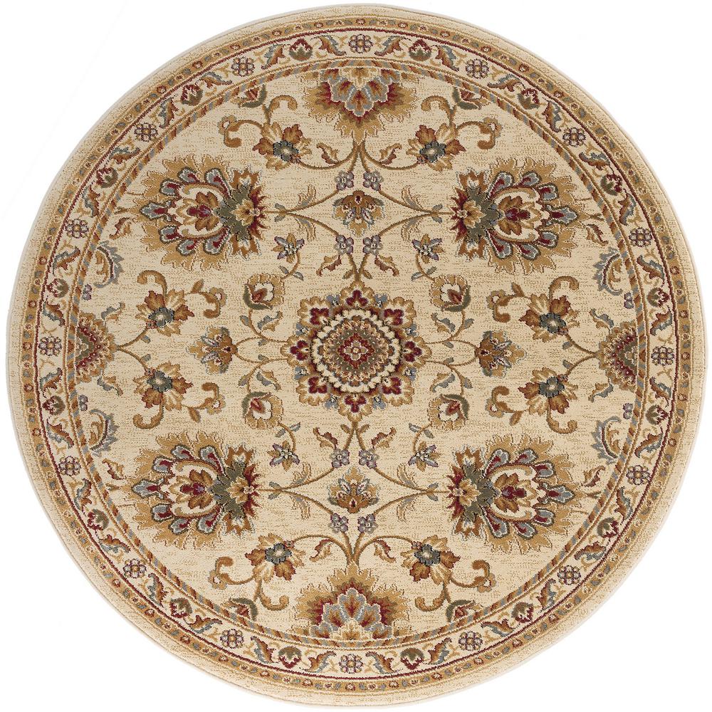 Tayse Rugs Elegance Ivory 5 ft. x 7 ft. Traditional Area Rug-5142 Ivory ...
