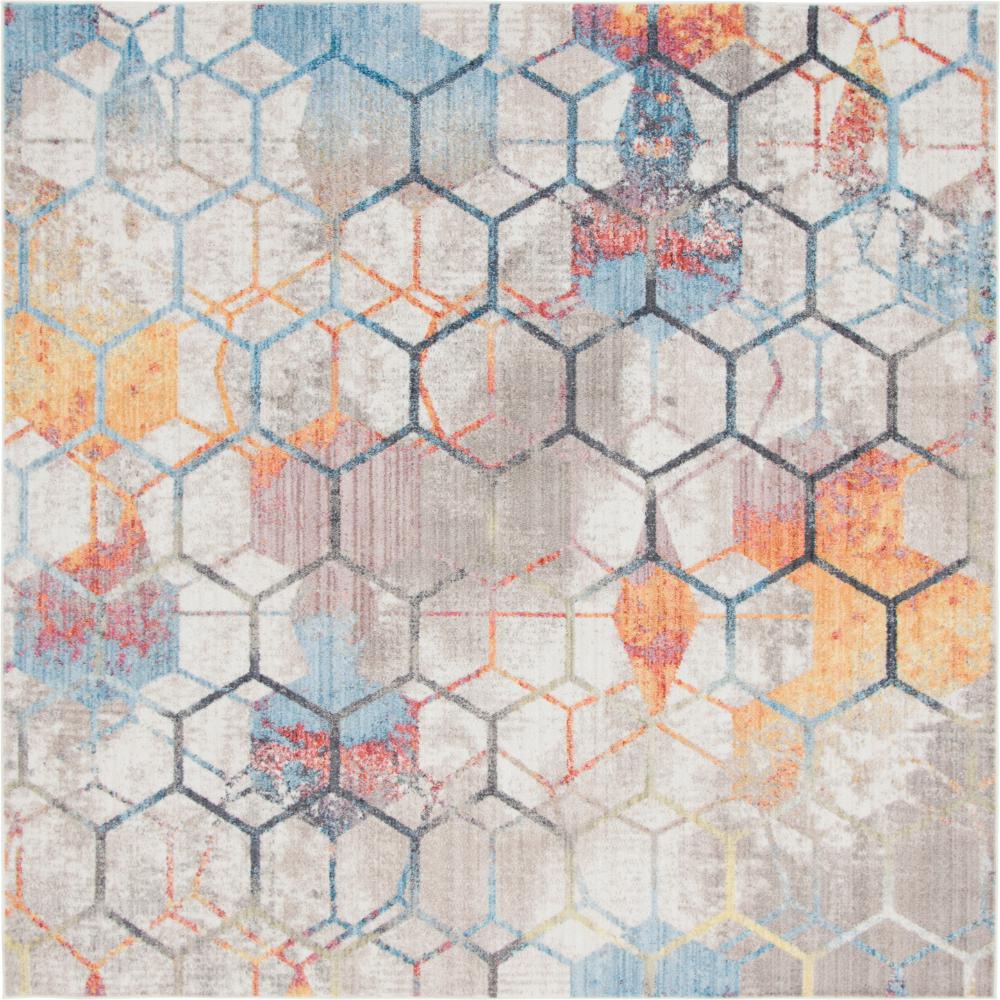 Unique Loom White 8 ft. x 11 ft. Rainbow Area Rug-3142574 - The Home Depot