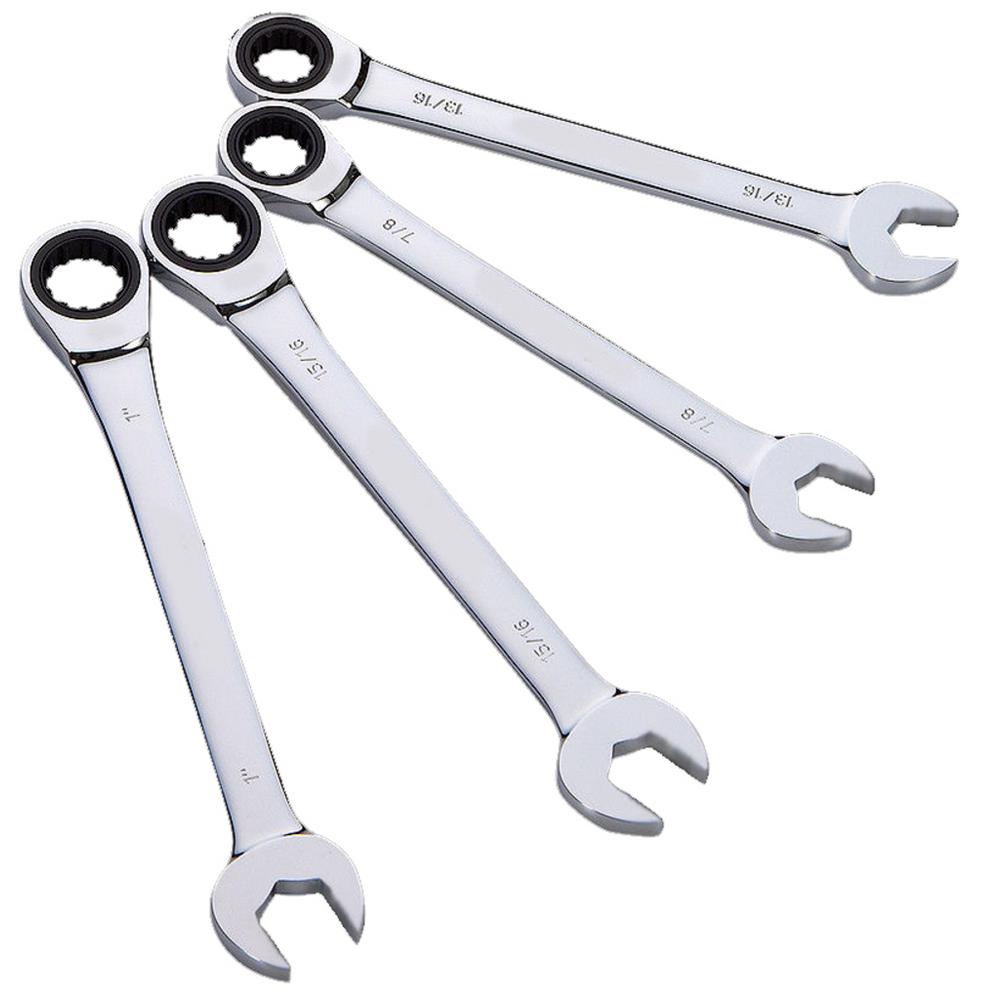 Stark ELITE X-Large SAE Combination Ratcheting Wrench Set (4-Piece ...