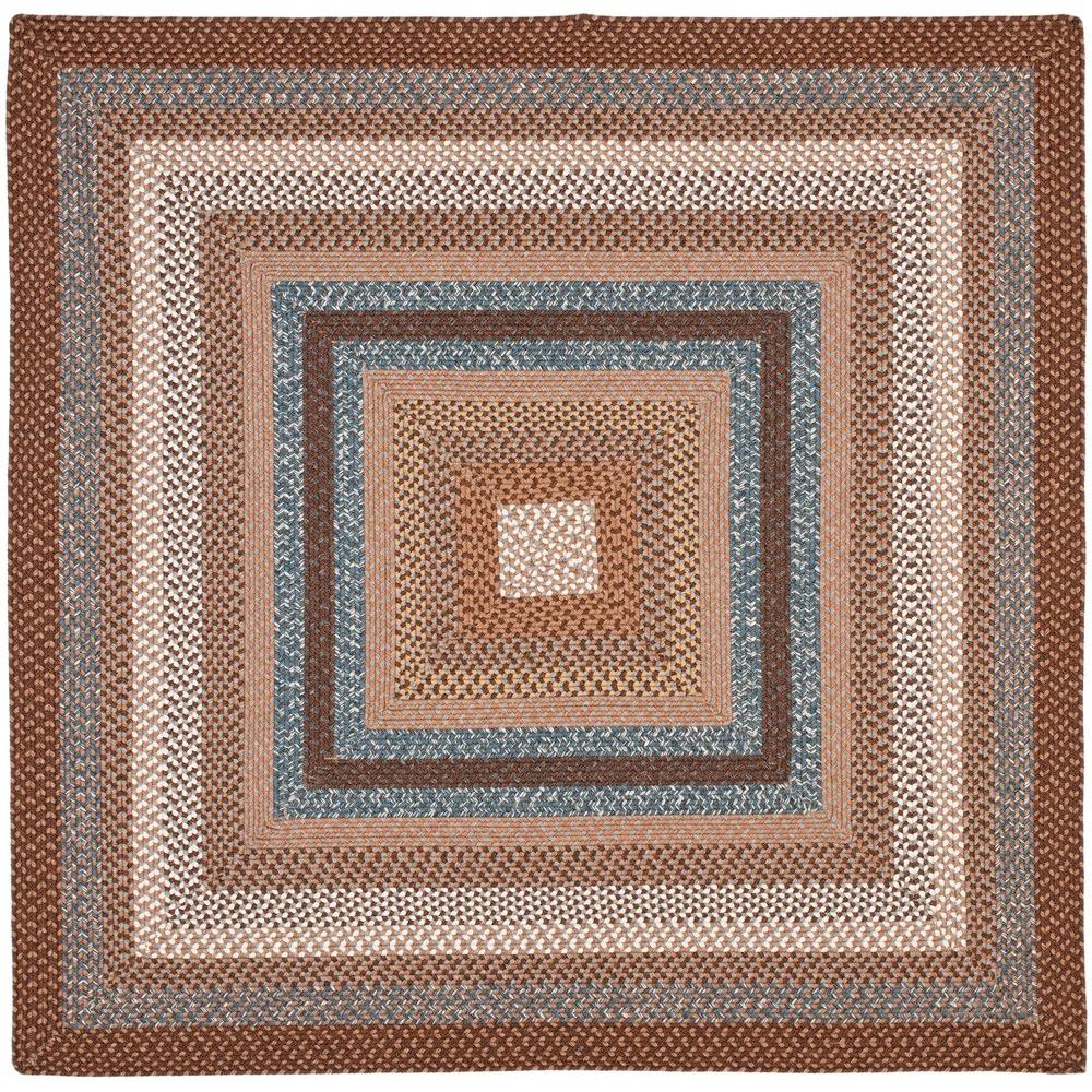 Safavieh Braided Brown/Multi 6 ft. x 6 ft. Square Area Rug-BRD313A-6SQ ...