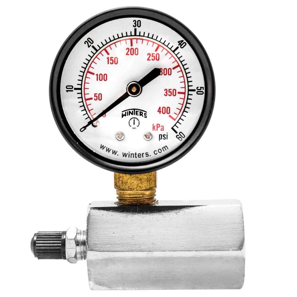 Winters Instruments PETG Series 2 in. Gas Test Pressure Gauge with Test ...