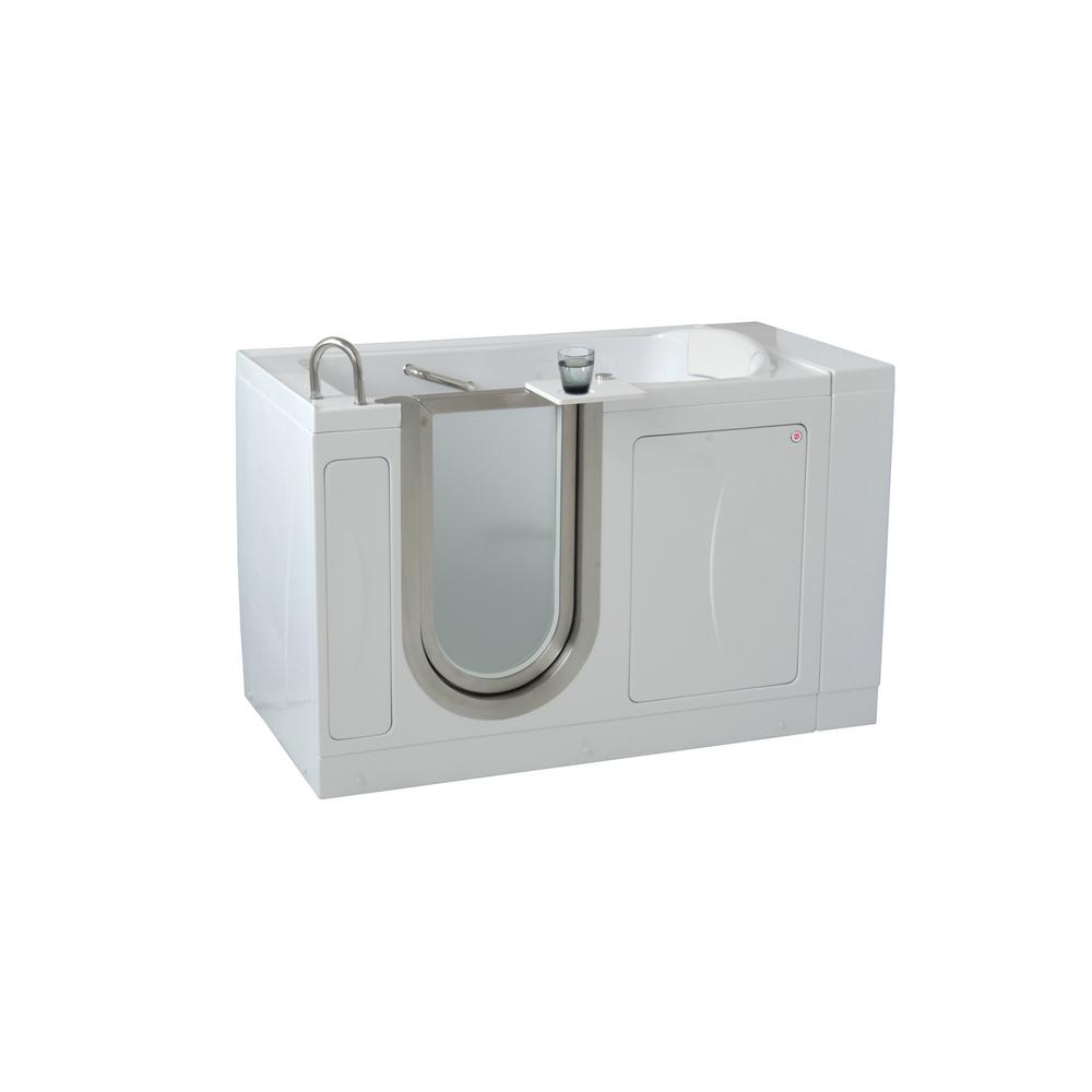 Ella Royal 52 in. Acrylic Walk-In Soaking Bathtub in White with Heated ...