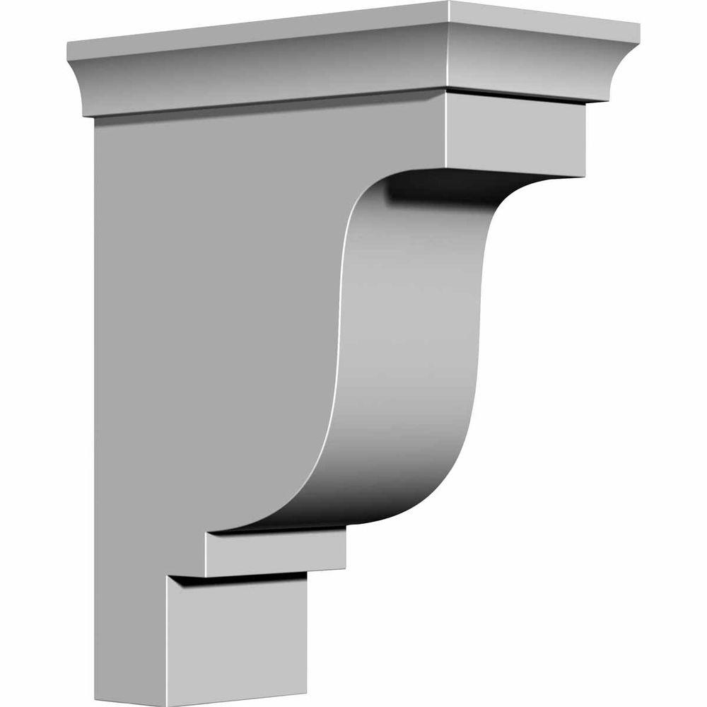 Ekena Millwork 3-1/2 in. x 9 in. x 7 in. Primed Polyurethane Edinburgh ...