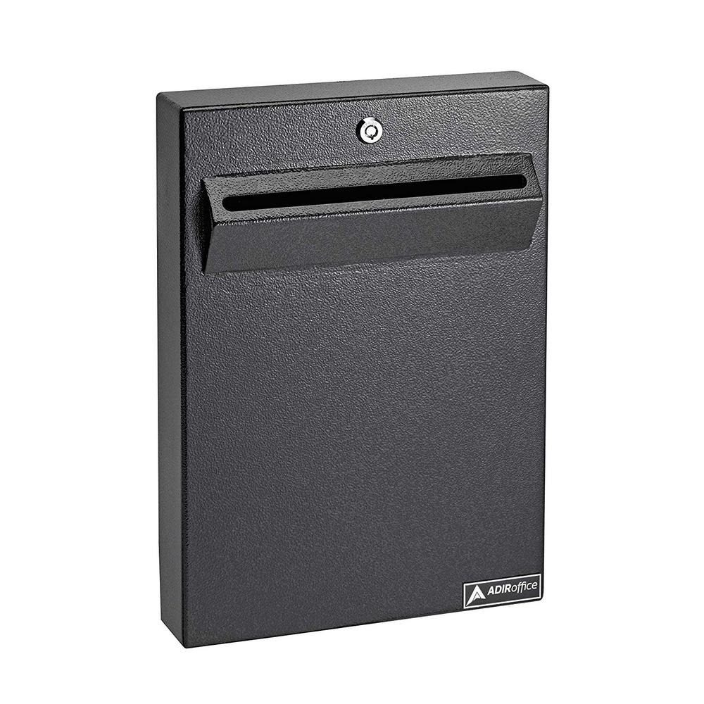AdirOffice Large Black Steel Heavy-Duty Outdoor Key Drop Box-631-11-BLK ...