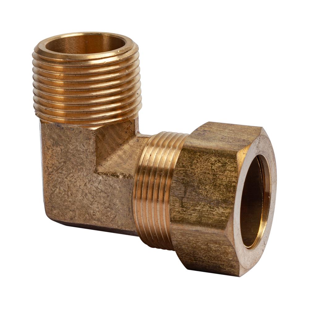 LTWFITTING 7/8 in. O.D. x 3/4 in. MIP Brass Compression 90-Degree Elbow ...