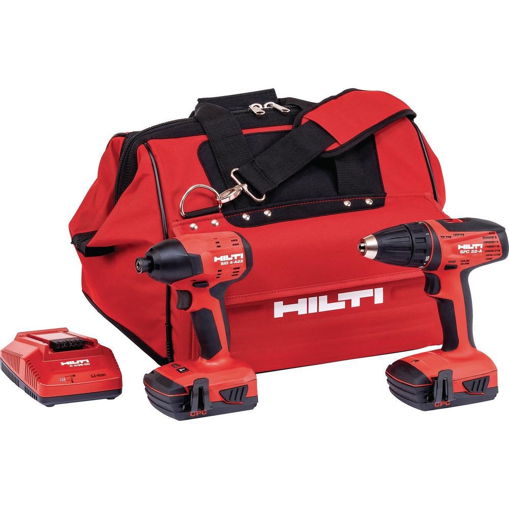 Hilti 22-Volt Lithium-Ion Cordless Impact Drill Driver/Drill Driver ...