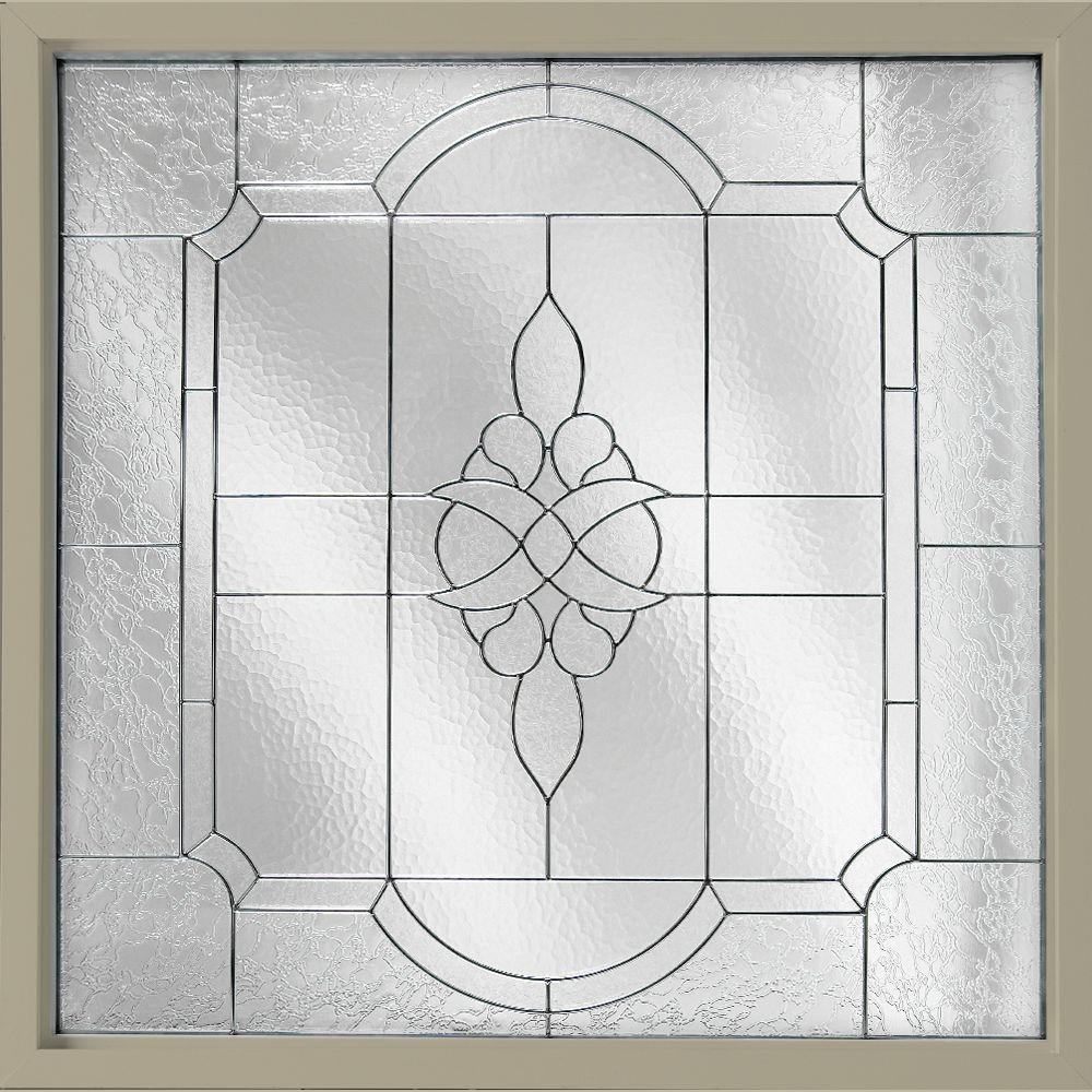 Hy Lite 25 In X 25 In Decorative Glass Fixed Vinyl Glass Block Window In Tan