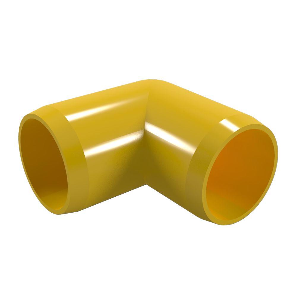 Formufit 3/4 in. Furniture Grade PVC 90-Degree Elbow in Yellow (8-Pack ...