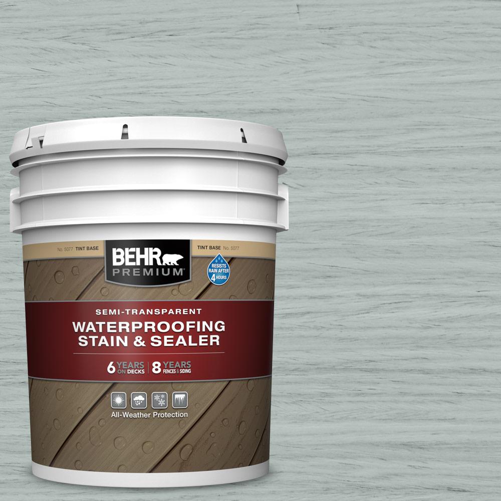BEHR Premium 5 gal. #ST-365 Cape Cod Gray Semi-Transparent ...