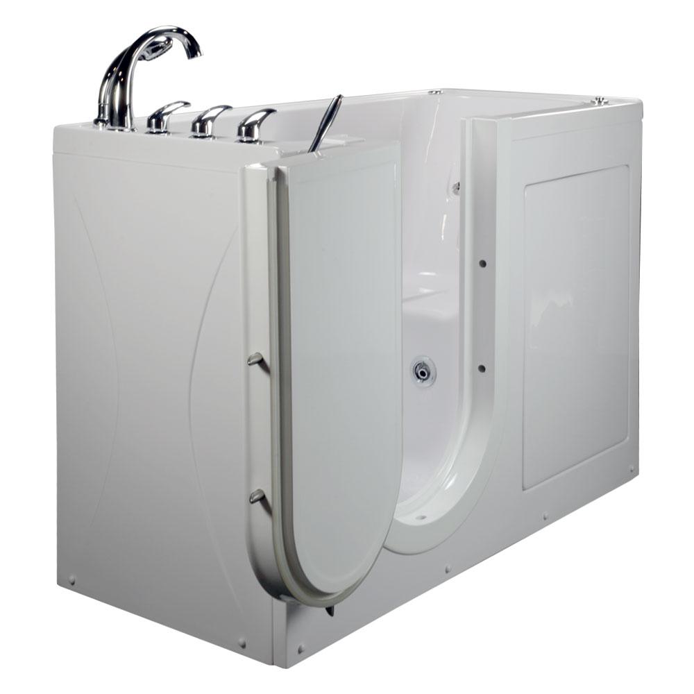 Ella 60 in. Lounger Acrylic Walk-In Whirlpool Bathtub in White with ...