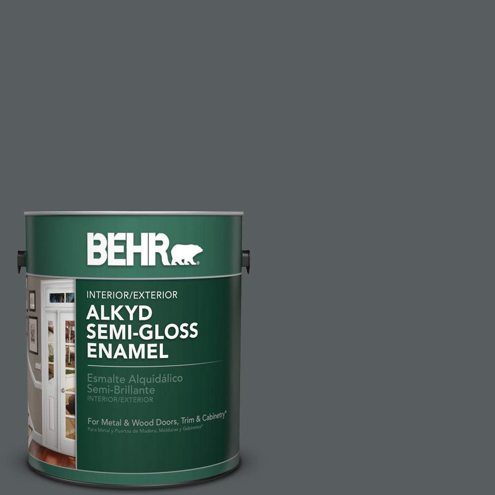 BEHR MARQUEE 5-gal. #N500-6 Graphic Charcoal Semi-Gloss Enamel Exterior ... BEHR MARQUEE 5-gal. #N500-6 Graphic Charcoal Semi-Gloss Enamel Exterior ...