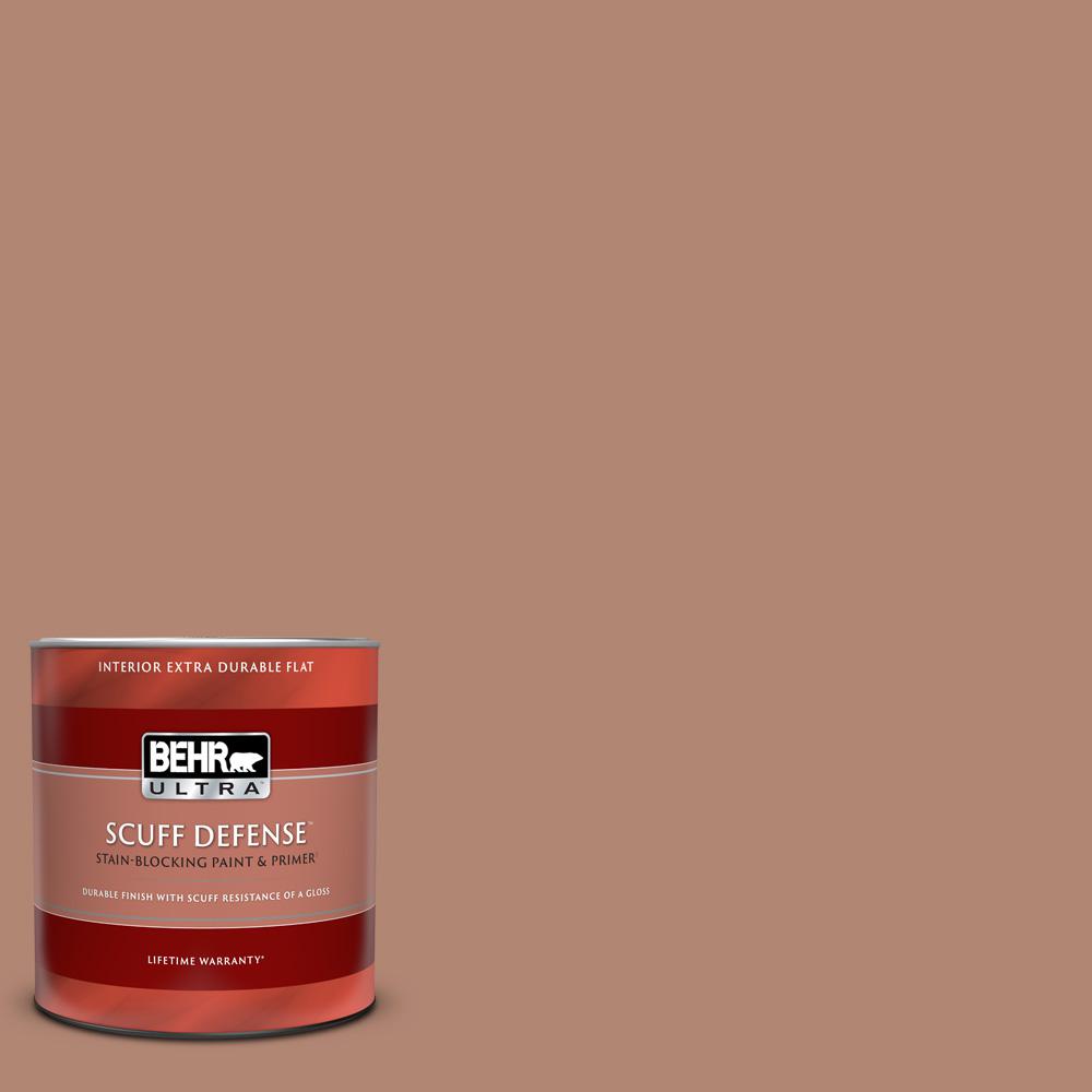 BEHR ULTRA 1 qt. #220F-5 Light Mocha Extra Durable Flat Interior Paint ...