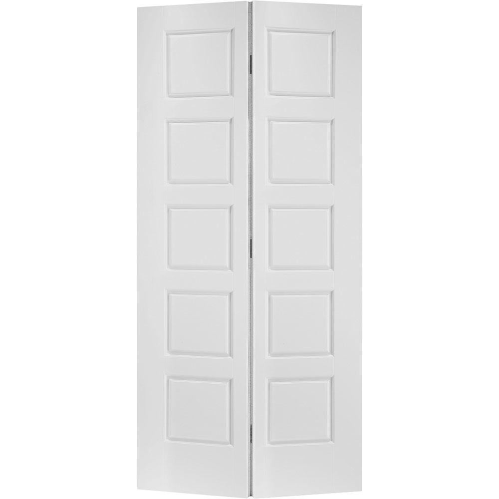 Masonite 28 in. x 80 in. Riverside Smooth 5-Panel Equal Hollow Core ...