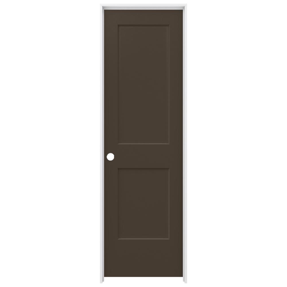 JELD-WEN 24 in. x 80 in. Monroe Dark Chocolate Right-Hand Smooth Solid ...