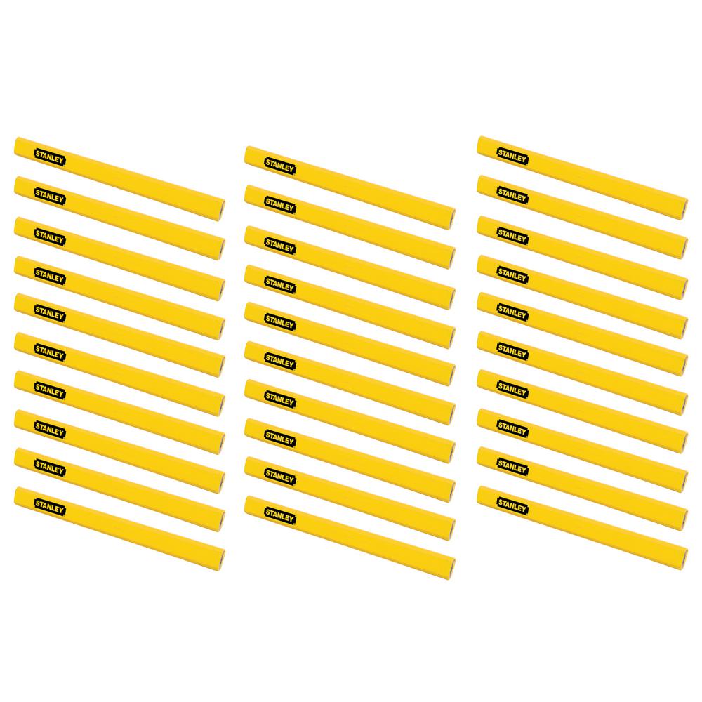 Stanley Carpenter Pencil, Yellow (30-Pack)-843631111260 - The Home Depot