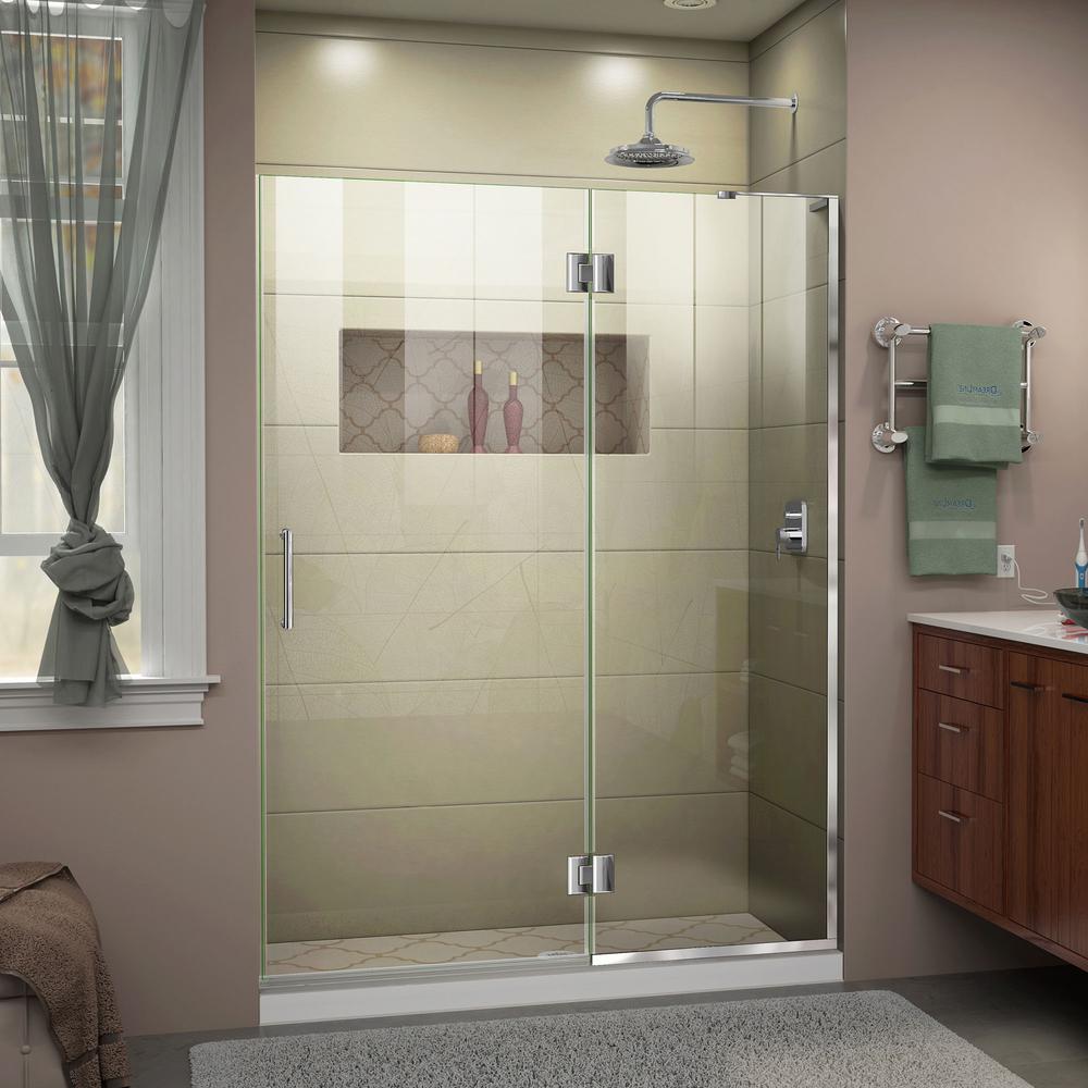 DreamLine Unidoor X 48 In X 72 In Frameless Hinged Shower Door In
