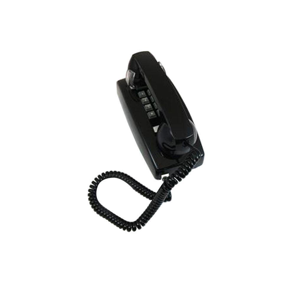 Cortelco Wall Corded Telephone with Volume Control - Black-ITT-2554-V ...