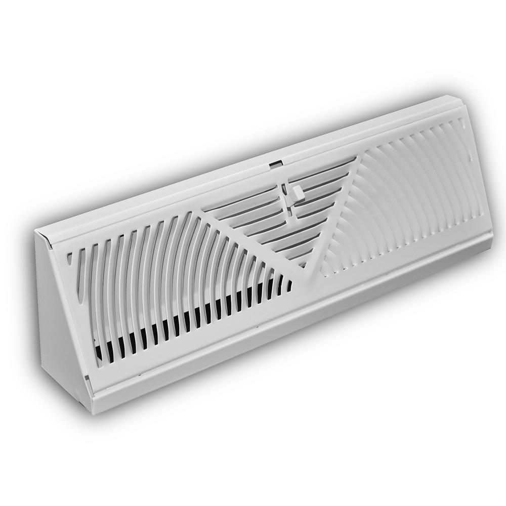 Everbilt 15 in. 3-Way Steel Baseboard Diffuser Supply in White-E115SW ...