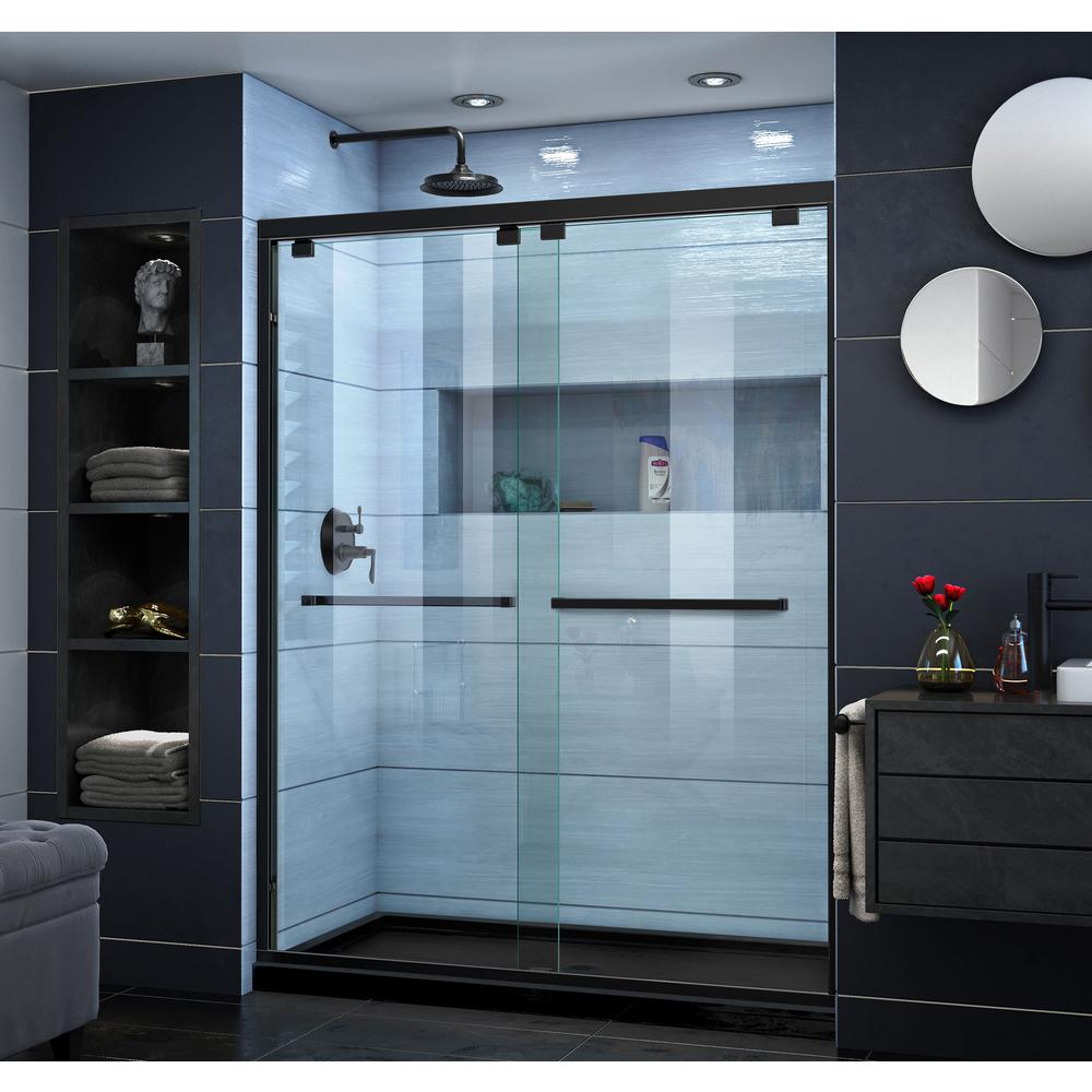 Dreamline Enigma Xo 56 60 In W X 76 In H Frameless Smoke Grey Glass