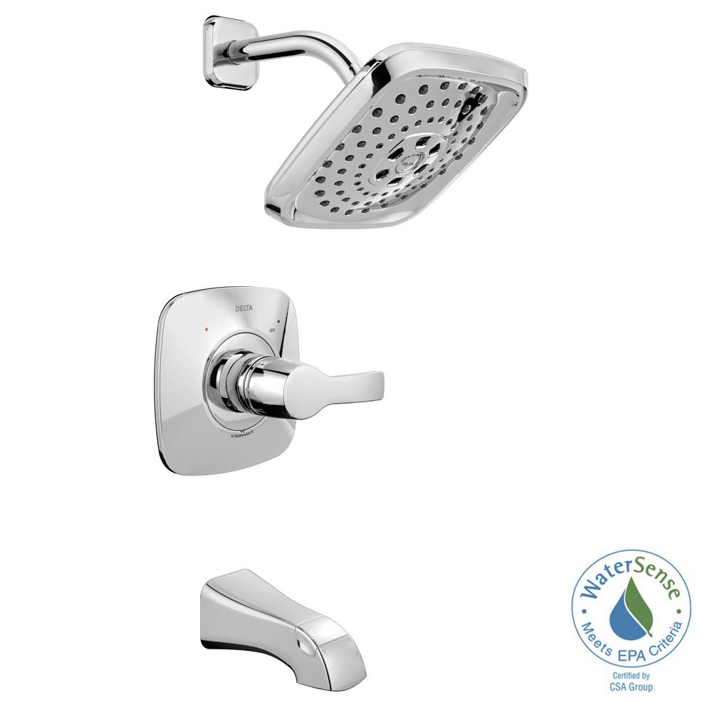 Delta Tesla H2Okinetic Single-Handle Tub and Shower Faucet Trim Kit in ...