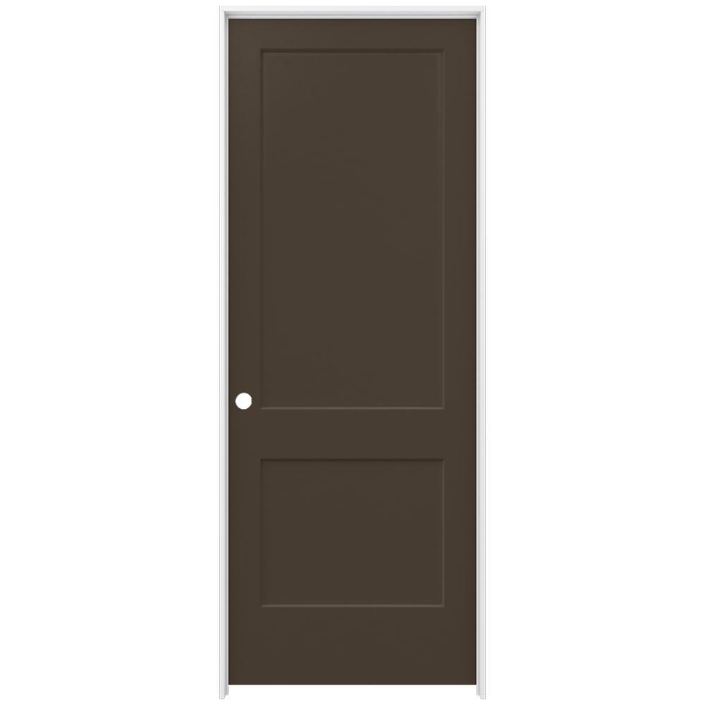 JELD-WEN 36 in. x 96 in. Monroe Dark Chocolate Right-Hand Smooth Solid ...