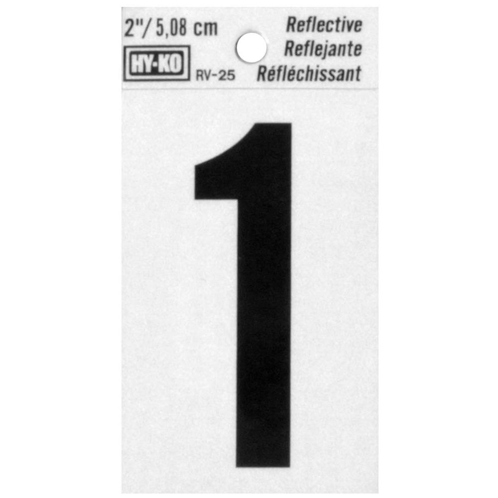 HY-KO 2 in. Vinyl Reflective Number 1-RV-25/1 - The Home Depot