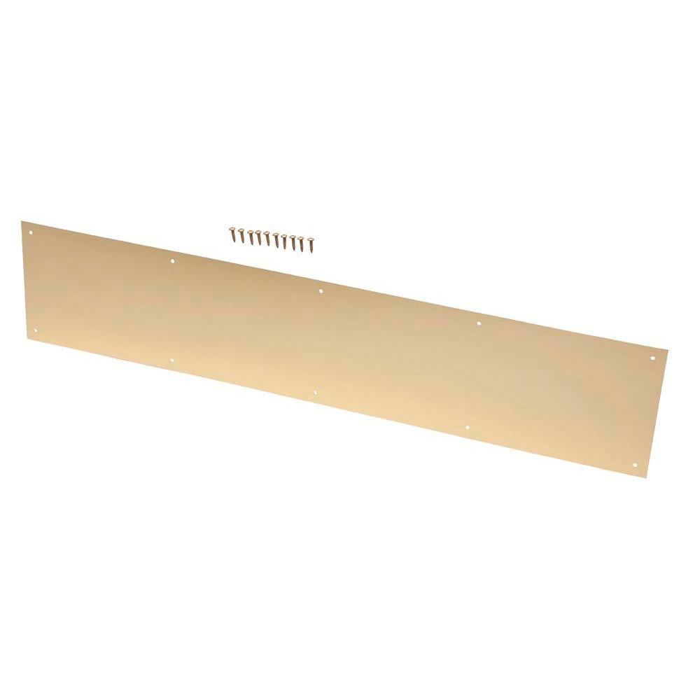Everbilt 6 in. x 30 in. Bright Brass Kick Plate-14285 - The Home Depot