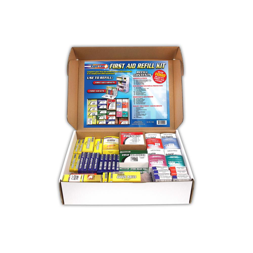 Rapid Care 1033-Piece 4-Shelf First Aid Station Refill Kit-91003 - The ...