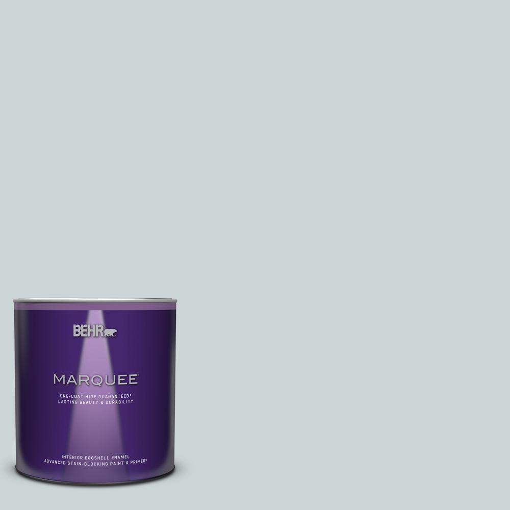 BEHR MARQUEE 1 qt. #N470-1 Ash Blue Eggshell Enamel Interior Paint ...