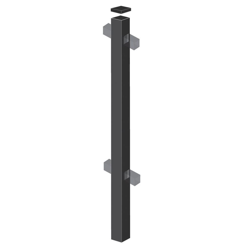 TuffBilt Cascade/Brunswick 2 in. x 2 in. x 4-7/8 ft. Black Standard ...