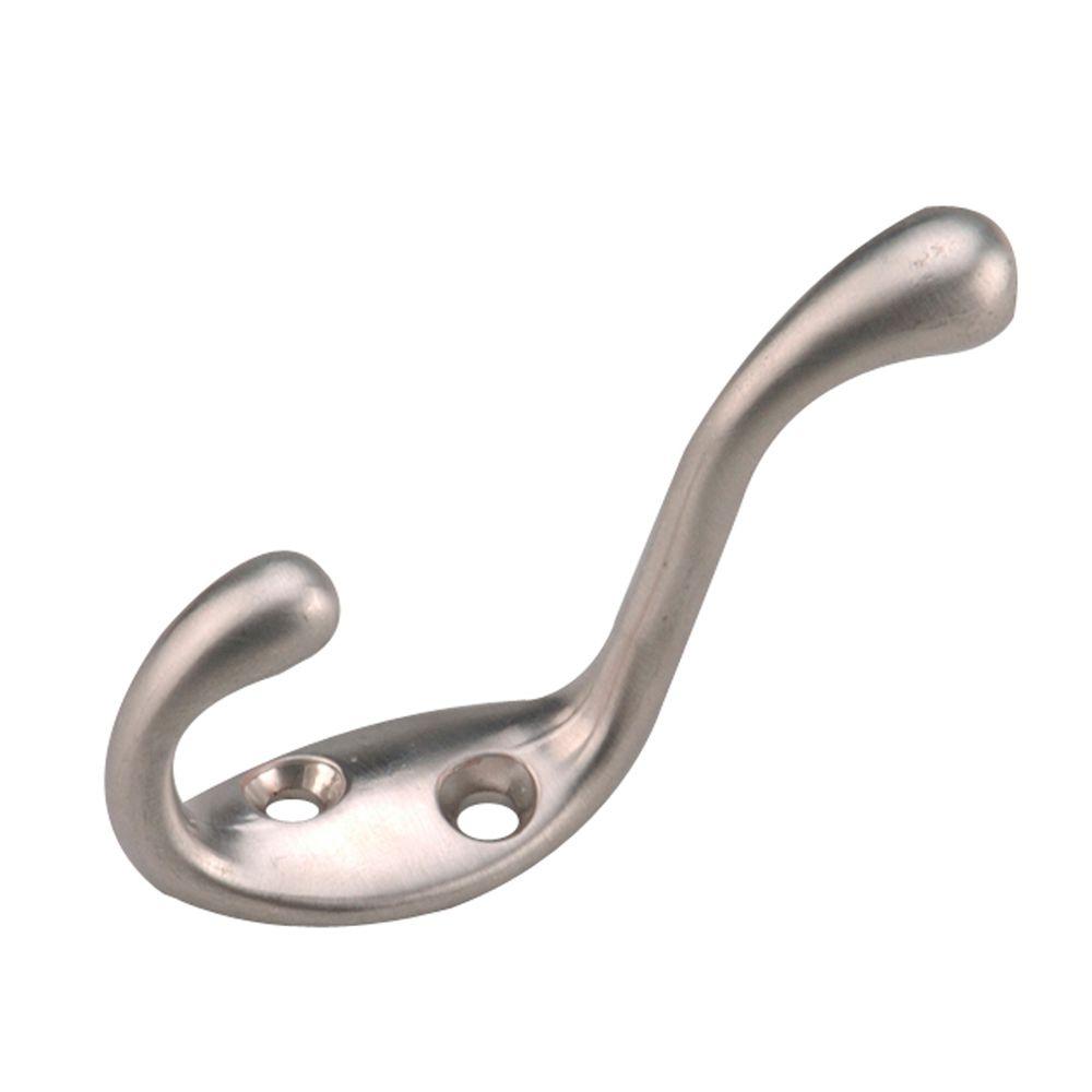 Richelieu Hardware 3 12 In Brushed Nickel Heavy Duty Coat Hook 5 Pack 235nbs The Home Depot