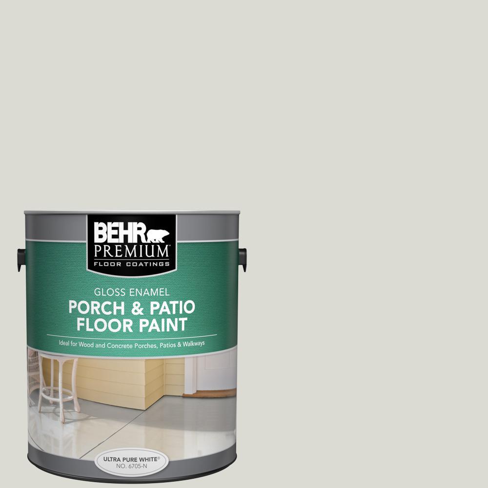 BEHR PREMIUM 1 gal. #GR-W11 Silver Ash Gloss Enamel Interior/Exterior ...