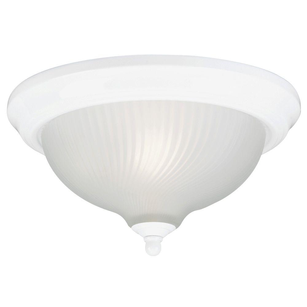 Westinghouse 2-Light Ceiling Fixture White Interior Flush-Mount with ...