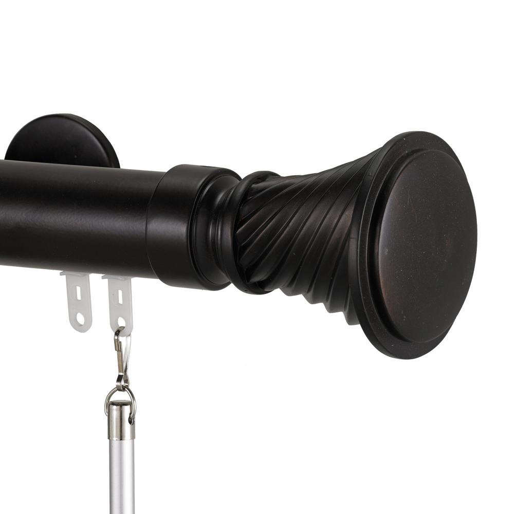Art Decor Tekno 40 120 in. Traverse Rod with Elfin Finial in Reddish ...