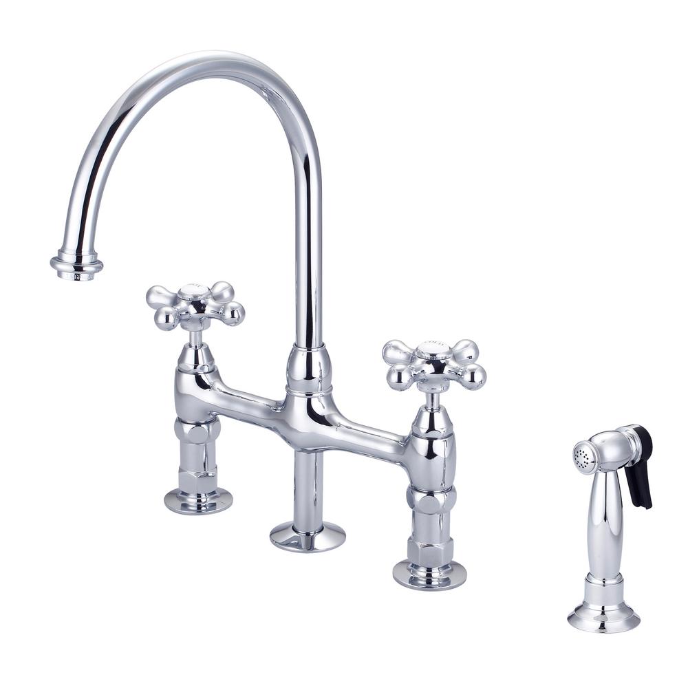Barclay Products Harding Two Handle Bridge Kitchen Faucet with ...