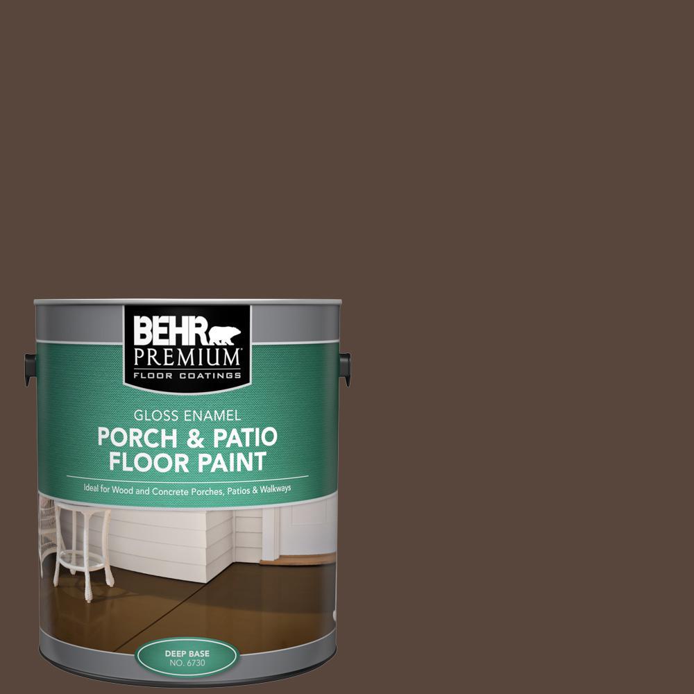 BEHR Premium 1 gal. #SC-105 Padre Brown Gloss Enamel Interior/Exterior ...