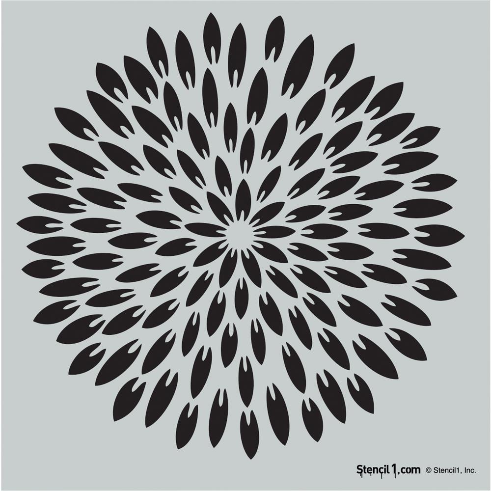 Stencil1 Exotic Mum Repeat Pattern Stencil-S1_PA_86 - The Home Depot
