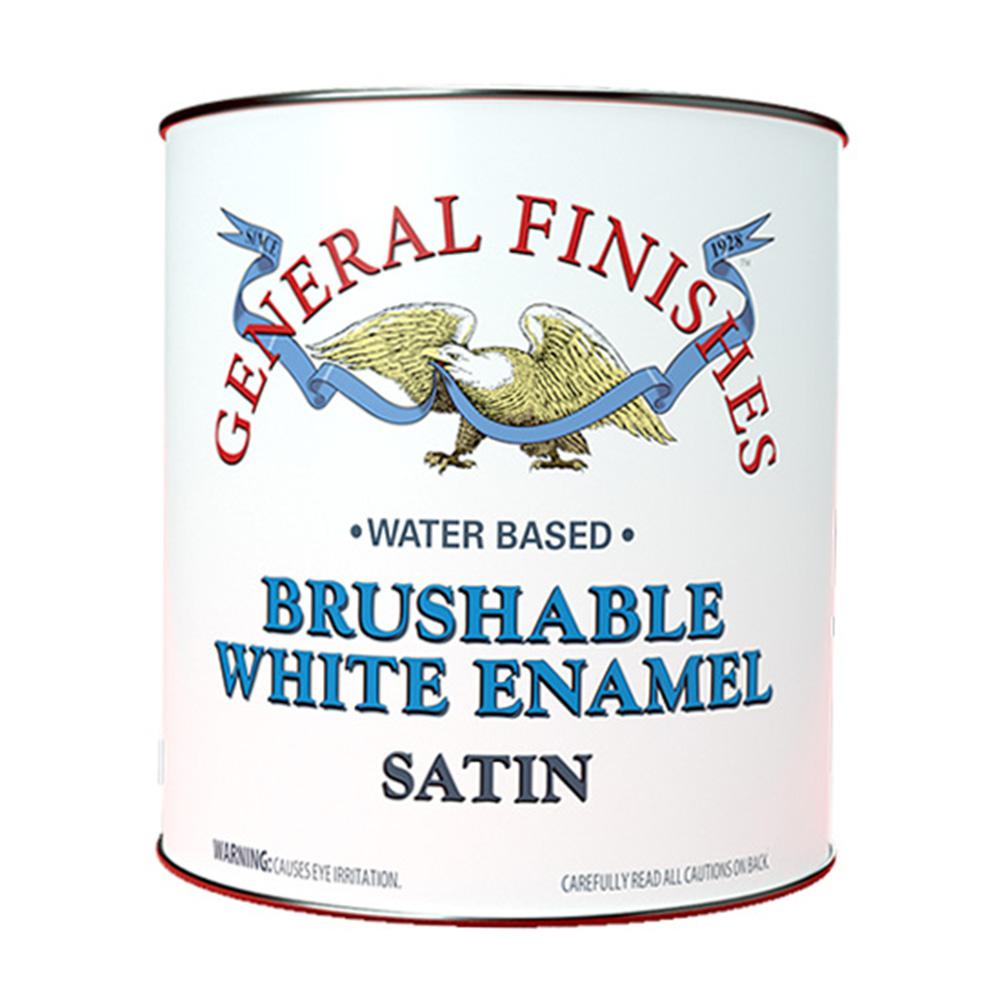 General Finishes 1 gal. Satin Interior Wood Brushable White Enamel-GF ...