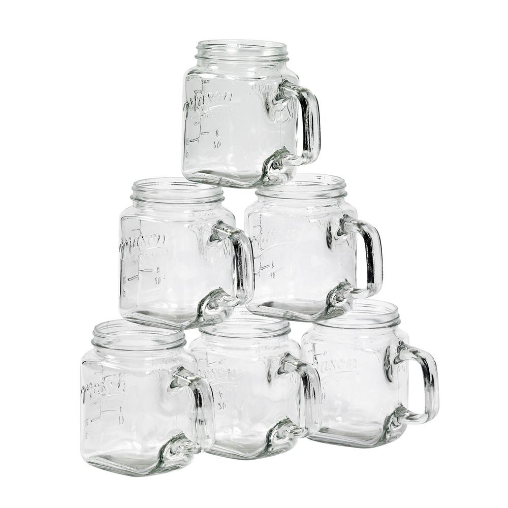 Mason Craft & More Serving 24 oz. Clear Glass Mugs (6-Pack)-TTU-V1517 ...