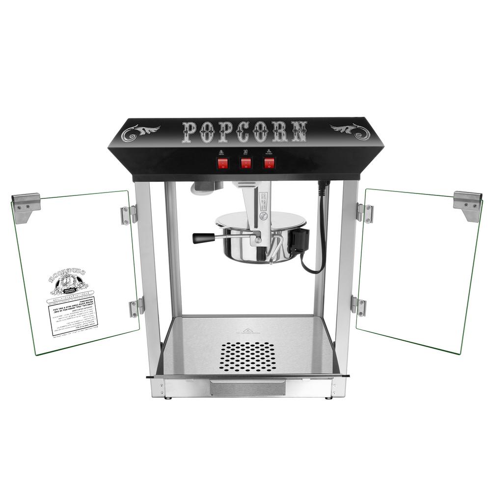 Superior Popcorn Company Hot and Fresh 8 oz. Black Countertop Popcorn ...