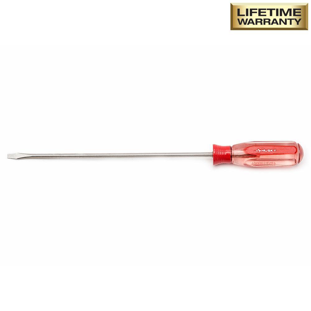 Husky 1/8 in. x 6 in. Slotted Square Shaft Screwdriver-H18X6FHSD - The ...