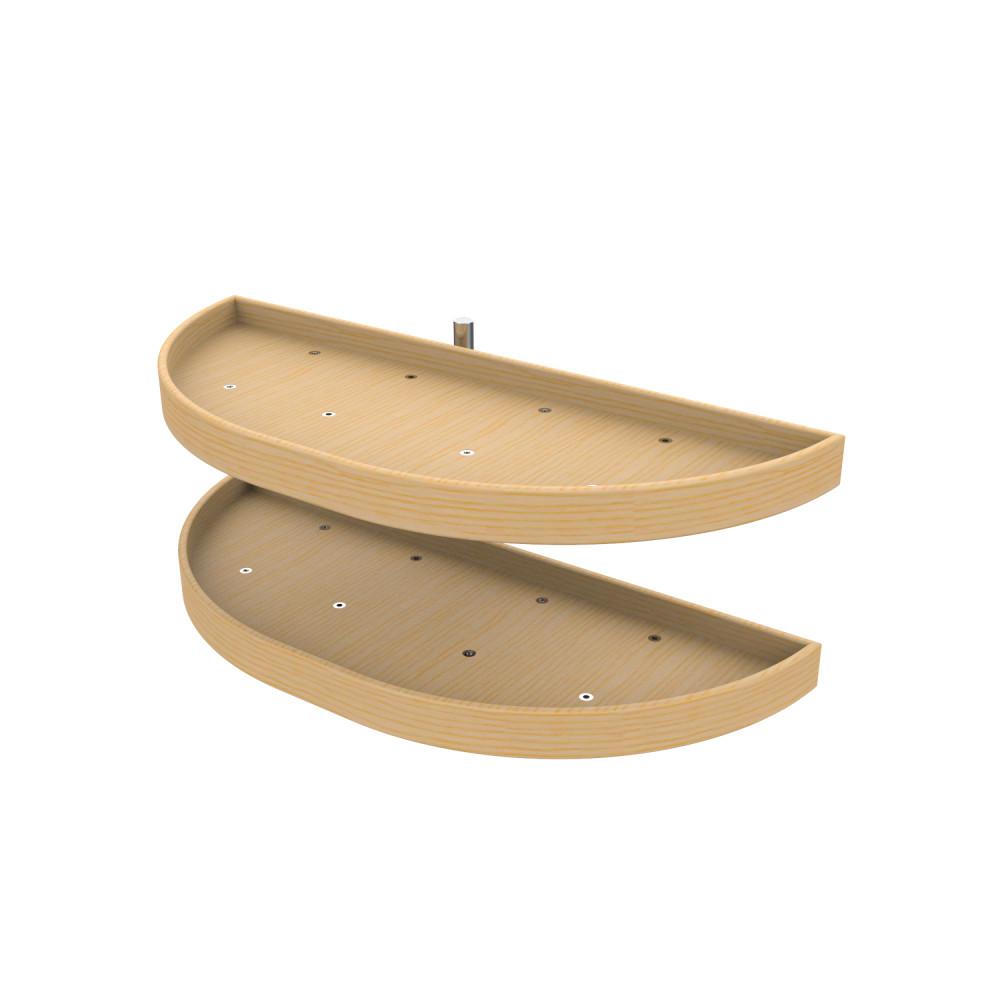 Rev-A-Shelf 18 in. H x 11.12 in. W x 32 in. D Wood 2-Shelf Half Moon ...