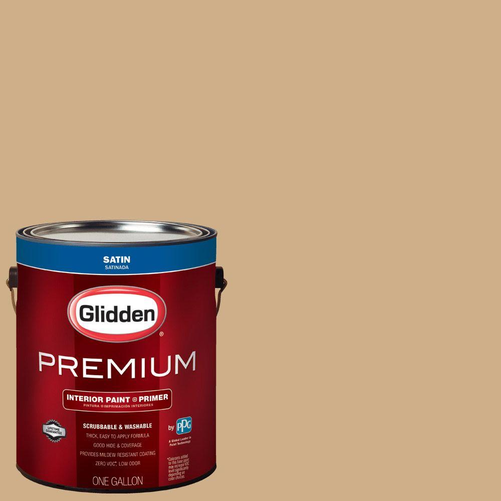 Glidden Premium 1 gal. #HDGY12U Cookie Crumb Satin Interior Paint with ...
