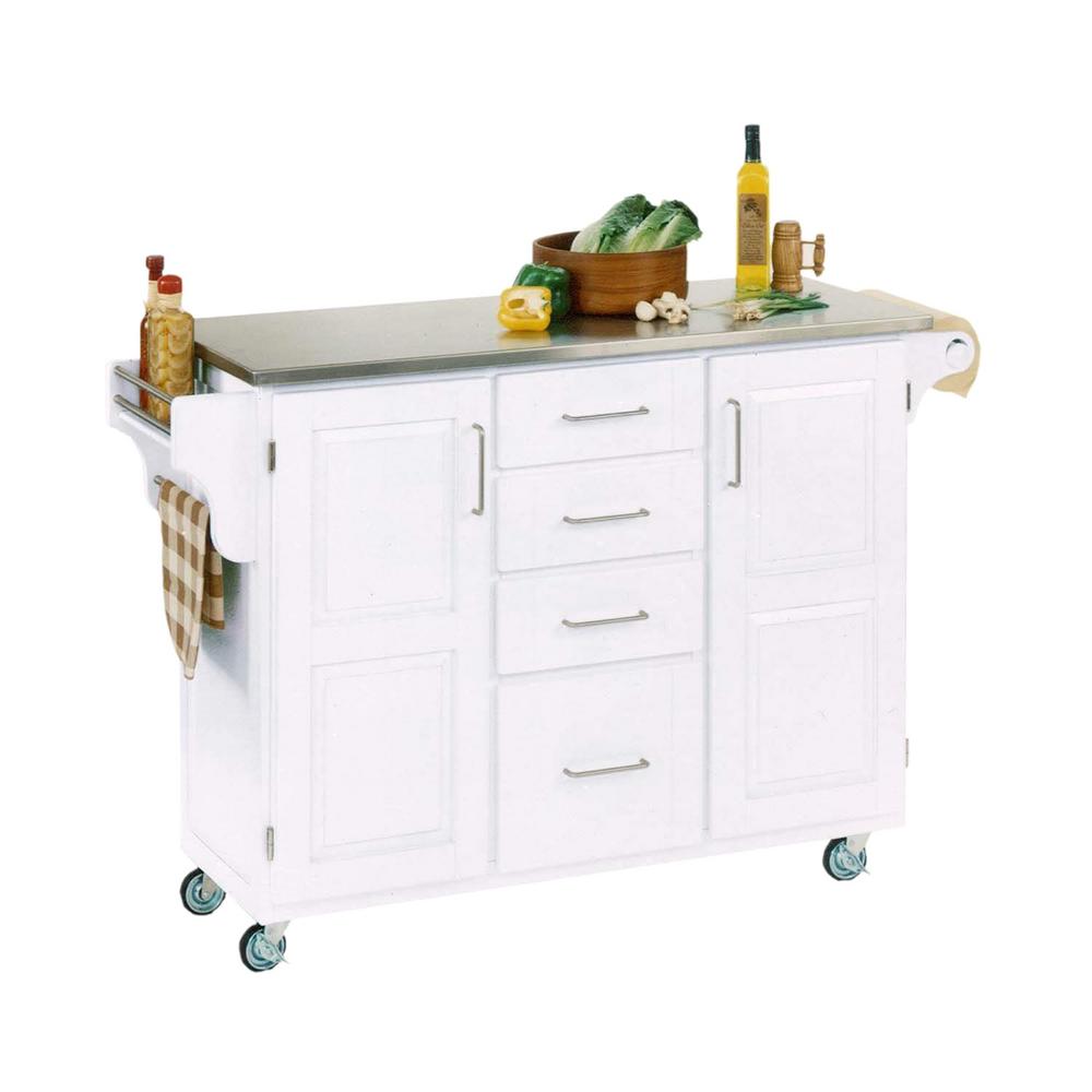 Home Styles Create-a-Cart White Kitchen Cart With Stainless Top 9100 ... Home Styles Create-a-Cart White Kitchen Cart With Stainless Top 9100 ...