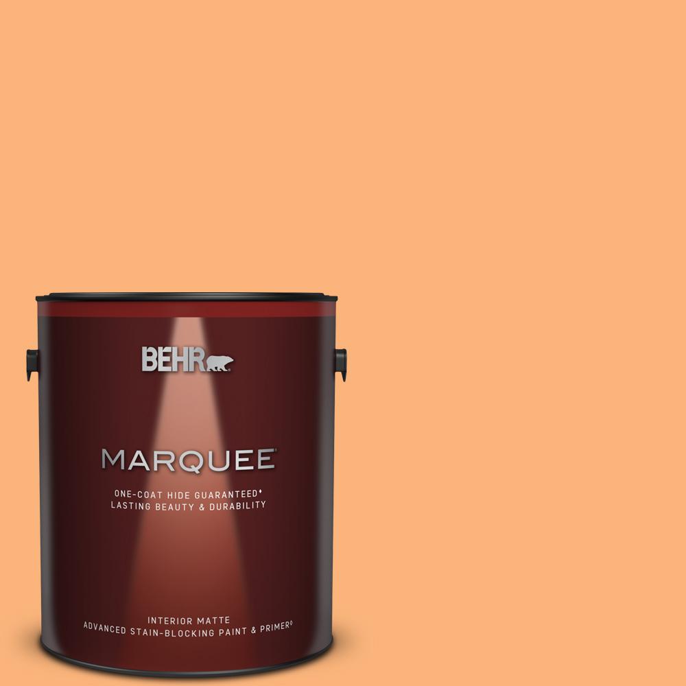 BEHR MARQUEE 1 gal. #P220-5 Fuzzy Peach Matte Interior Paint & Primer ...