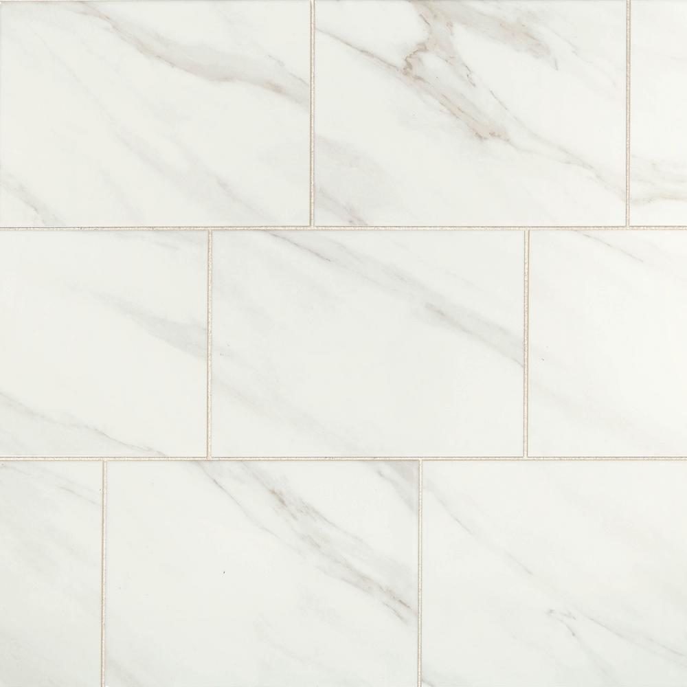Daltile Selwyn Bianco Calacatta Glossy 10 in. x 14 in. Glazed Ceramic ...