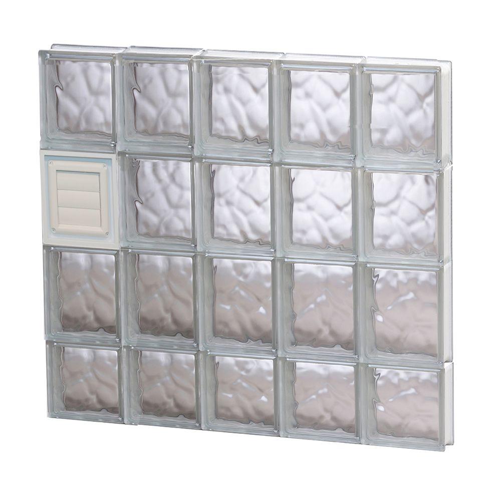 Clearly Secure 28.75 in. x 29 in. x 3.125 in. Frameless Wave Pattern ...